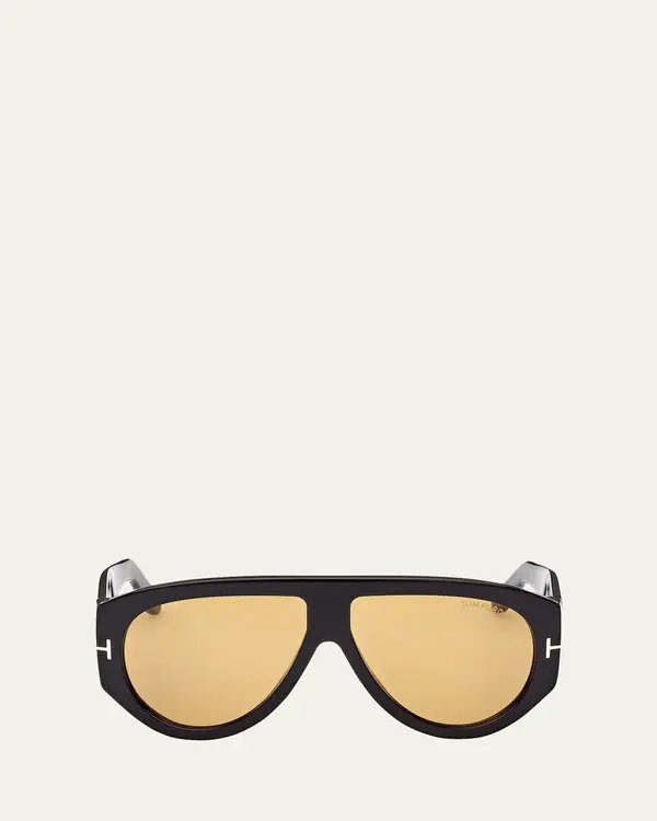 TOM FORD Bronson T-monogram Round Sunglasses - Sblk/brn