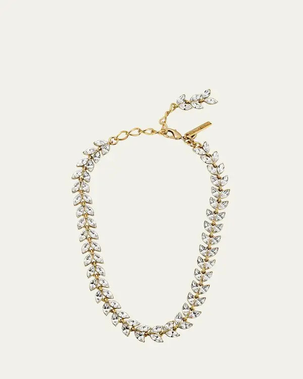 Oscar De La Renta Leaf Necklace - Crystal