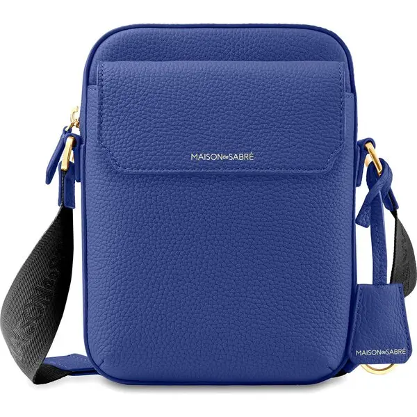MAISON DE SABRE Leather Messenger Bag - Lapis Blue