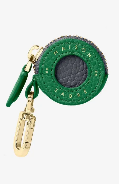 MAISON DE SABRE Leather Airtag Charm - Emerald Graphite