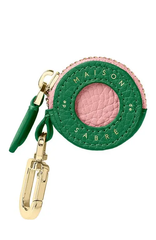 MAISON DE SABRE Leather Airtag Charm - Emerald Pink