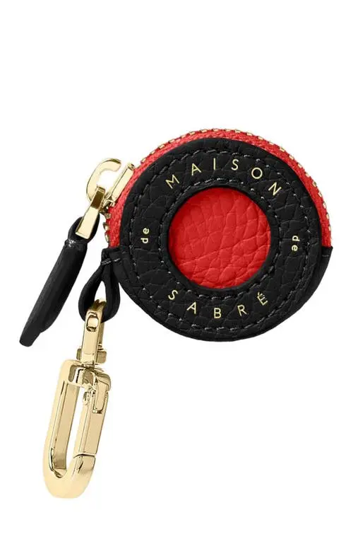 MAISON DE SABRE Leather Airtag Charm - Pomegranate Caviar