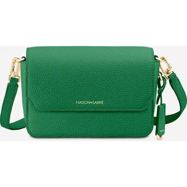 MAISON DE SABRE Mini Leather Flap Bag - Emerald Green