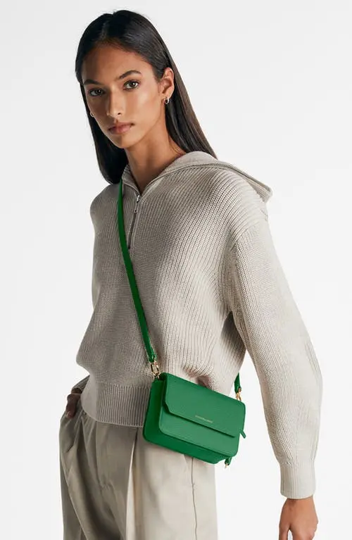 MAISON DE SABRE Mini Leather Flap Bag - Emerald Green
