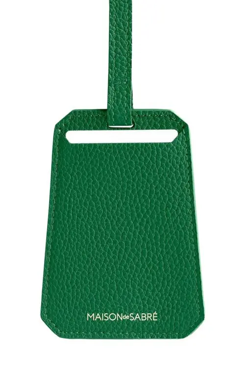 MAISON DE SABRE Leather Luggage Tag - Emerald Green