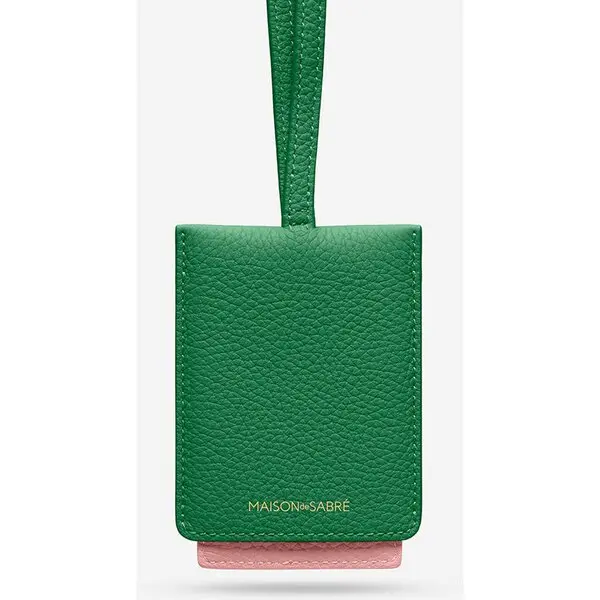MAISON DE SABRE Leather Id Lanyard - Emerald Lily