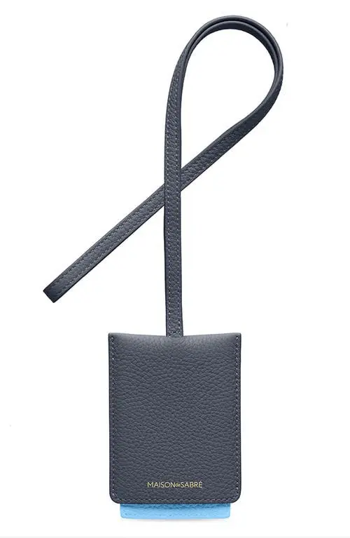 MAISON DE SABRE Leather Id Lanyard - Graphite Sky