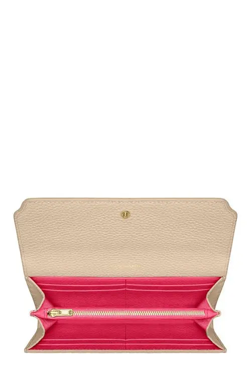 MAISON DE SABRE Long Leather Flap Wallet - Saharan Fuchsia
