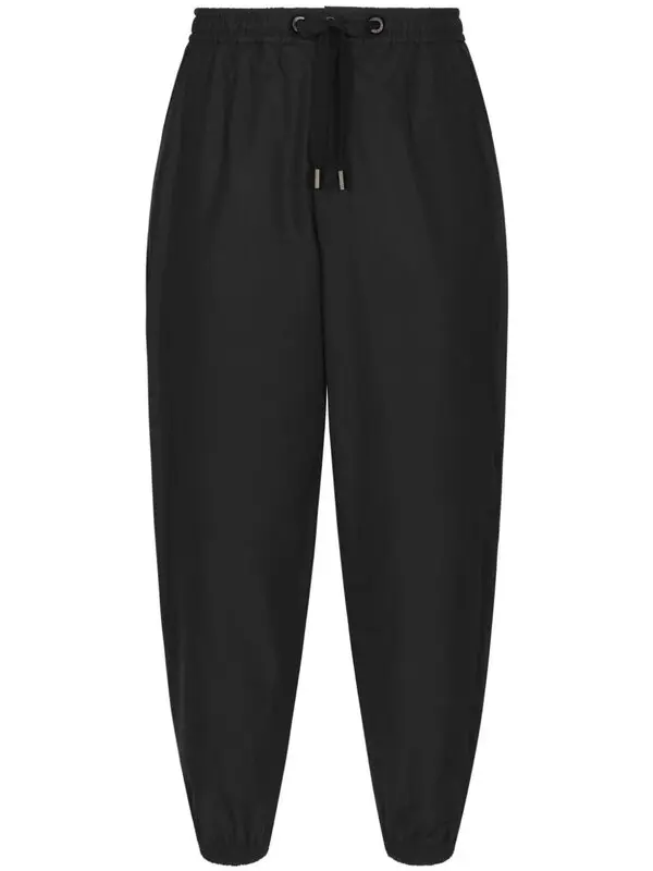 Dolce & Gabbana Drawstring-waist Cotton Track Pants - Black