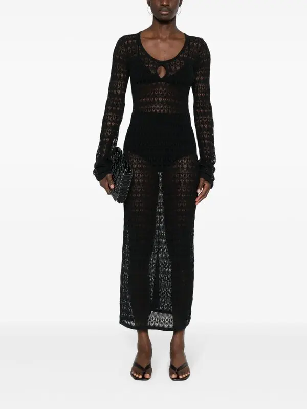 Isabel Marant Toile Poros Crochet Maxi Dress In Black - 50% Off |  Editorialist