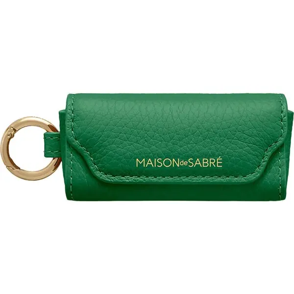 MAISON DE SABRE Leather Lipstick Charm - Emerald Lily
