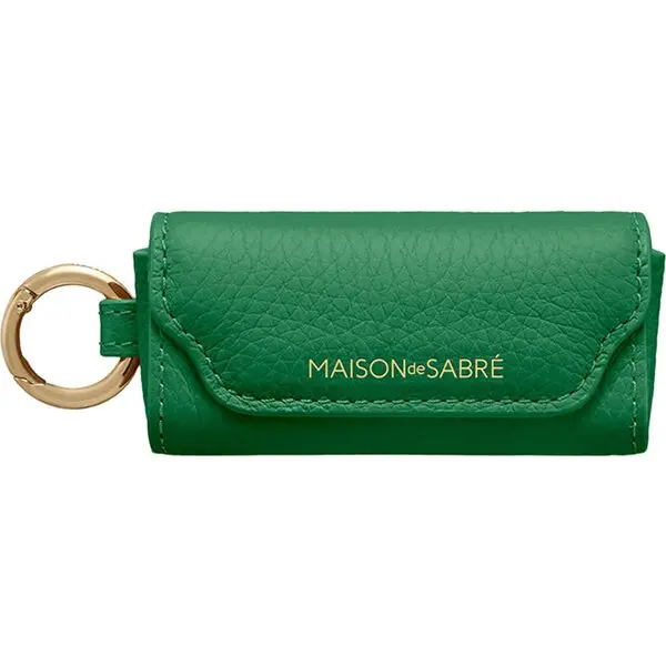 MAISON DE SABRE Leather Lipstick Charm - Emerald Lily