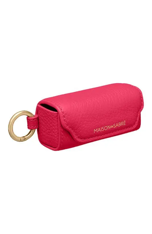 MAISON DE SABRE Leather Lipstick Charm - Fuchsia Lavender