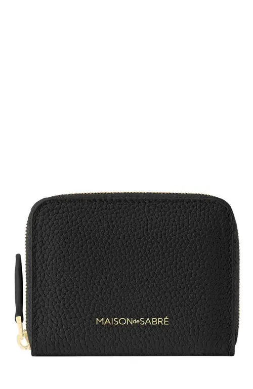 MAISON DE SABRE Small Leather Zipped Wallet - Black Caviar