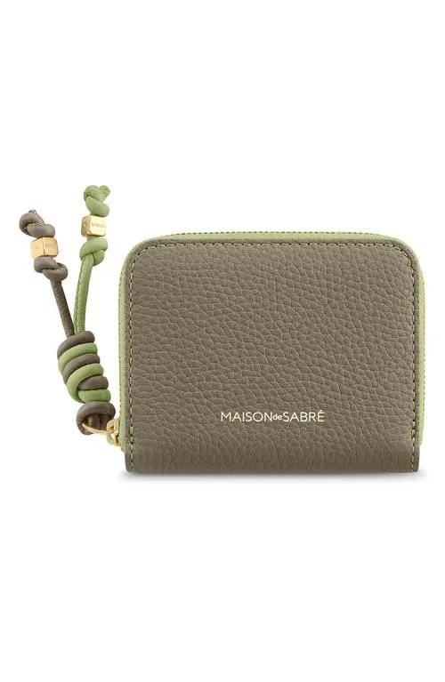 MAISON DE SABRE Small Leather Zipped Wallet - Cashmere Matcha