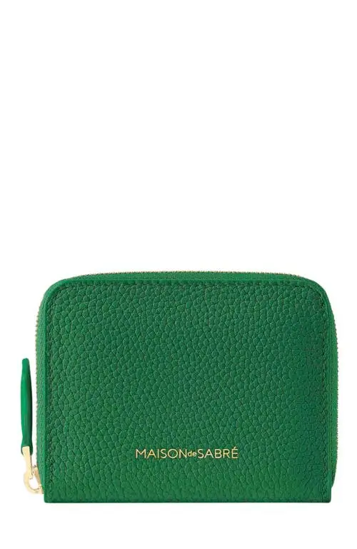 MAISON DE SABRE Small Leather Zipped Wallet - Emerald Green