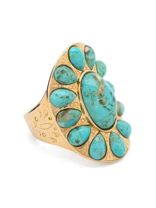 AURÉLIE BIDERMANN Turquoise Signet Ring - Gold