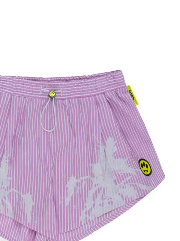 BARROW Striped Logo-print Mini Shorts