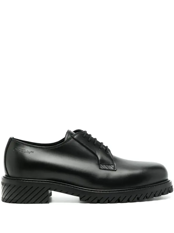 Off-White Military Leather Derby Shoes - Black