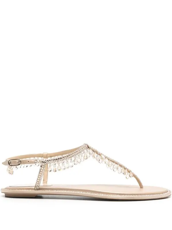 Rene Caovilla Chandelier Leather Sandals - Neutrals