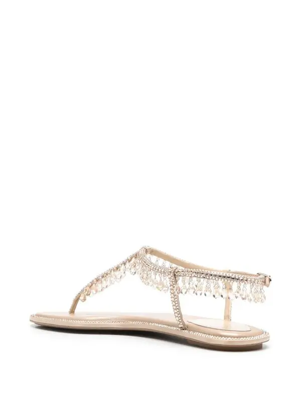 Rene Caovilla Embellished Leather Thong Sandals