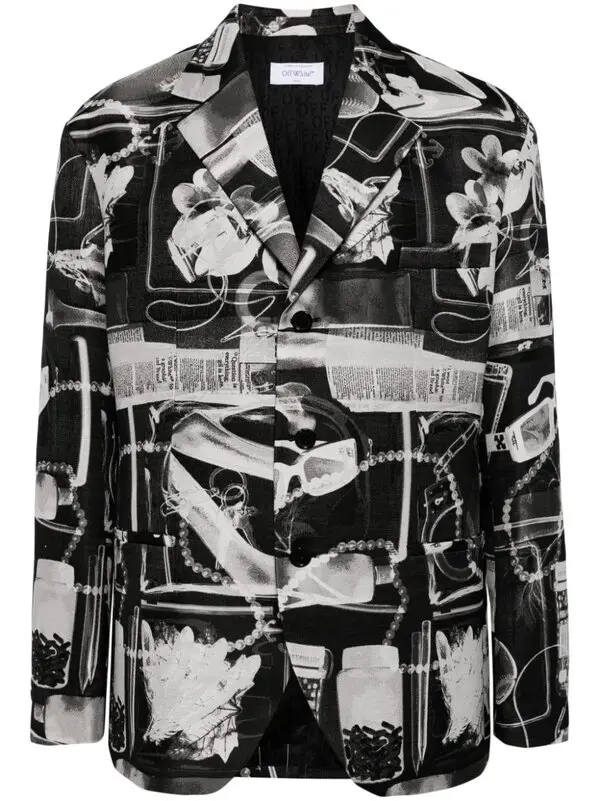 Off-White X-ray Print Blazer - Black