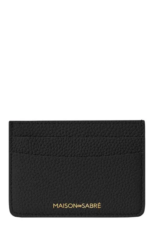 MAISON DE SABRE Leather Card Holder - Black Caviar