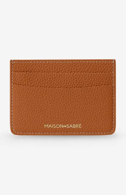 MAISON DE SABRE Leather Card Holder - Pecan Brown