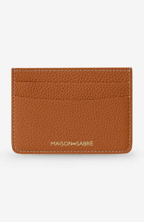 MAISON DE SABRE Leather Card Holder - Pecan Brown