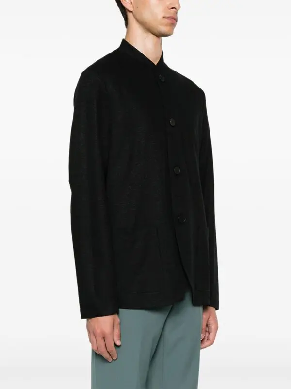 Harris Wharf London Nehru Bomber Jacket - Black