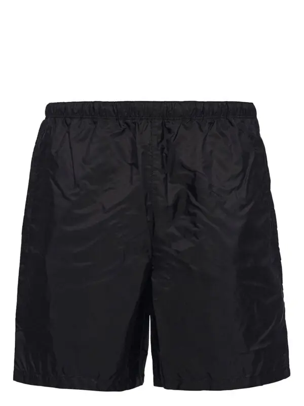 Prada Re-nylon Triangle-logo Swim Shorts - Black