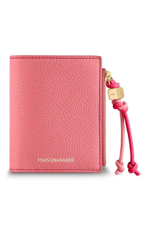 MAISON DE SABRE Small Leather Bifold Wallet - Candy Fuchsia
