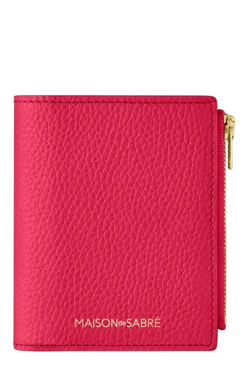 MAISON DE SABRE Small Leather Bifold Wallet - Fuchsia Lavender