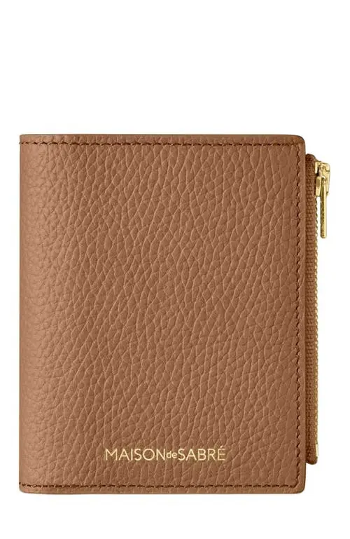 MAISON DE SABRE Small Leather Bifold Wallet - Sandstone Manhattan