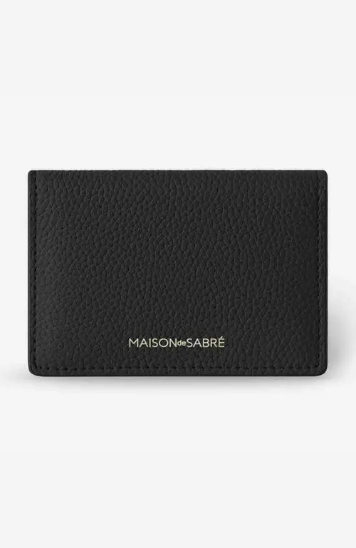 MAISON DE SABRE Leather Card Case - Black Caviar
