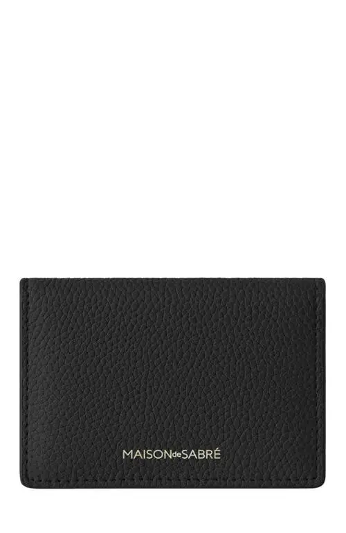 MAISON DE SABRE Leather Card Case - Black Caviar