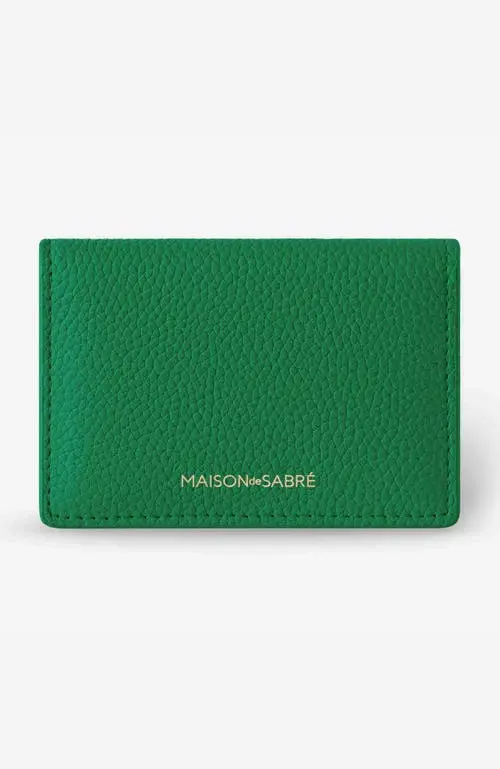 MAISON DE SABRE Leather Card Case - Emerald Green