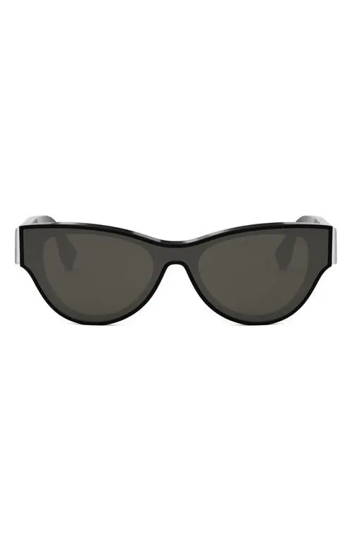 Fendi 53mm Cat Eye Sunglasses - Shiny Black/smoke