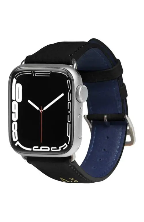 MAISON DE SABRE Leather Apple Watch Band - Black Caviar
