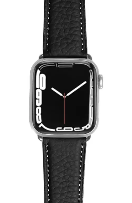 MAISON DE SABRE Leather Apple Watch Band - Black Caviar