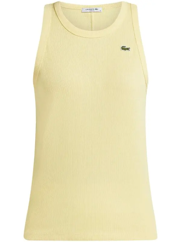 Lacoste Logo Appliqué Ribbed Tank Top - Yellow