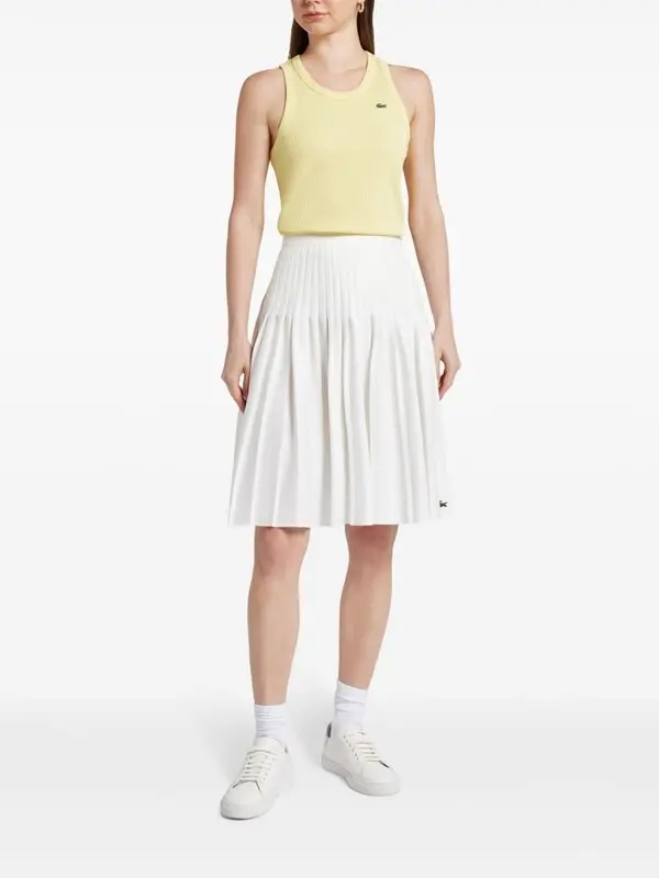 Lacoste Logo Appliqué Ribbed Tank Top - Yellow