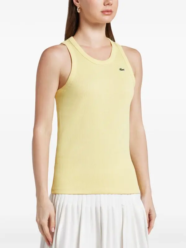 Lacoste Logo Appliqué Ribbed Tank Top - Yellow