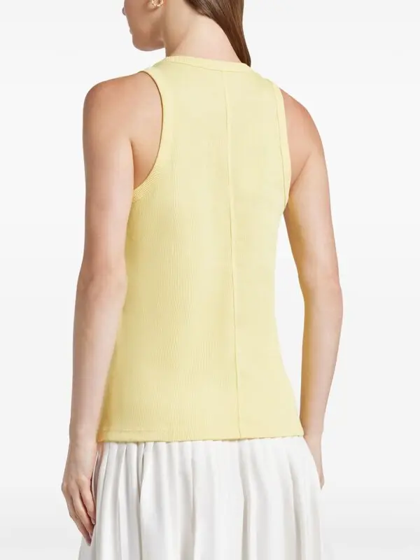 Lacoste Logo Appliqué Ribbed Tank Top - Yellow