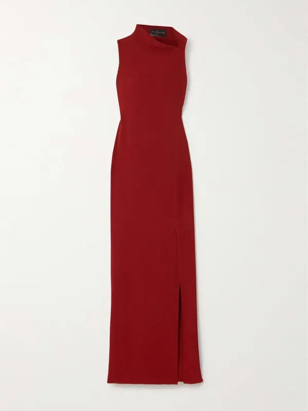 CORTANA Fiona Asymmetric Silk-blend Maxi Dress