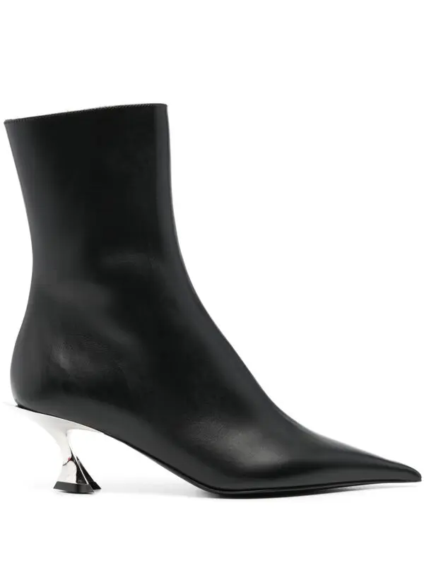 MUGLER 60mm Leather Ankle Boots