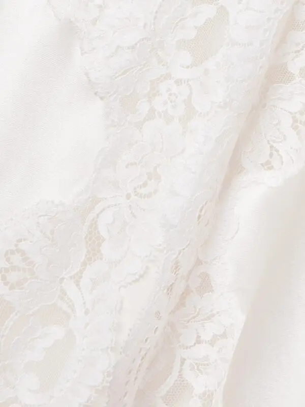RODARTE Embellished Lace-trimmed Silk-satin Midi Dress