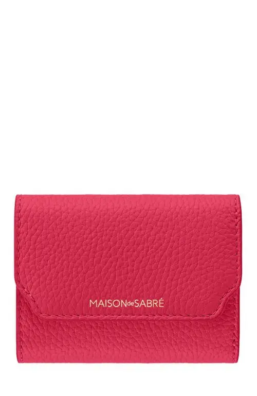 MAISON DE SABRE Leather Trifold Wallet - Fuchsia Lavender