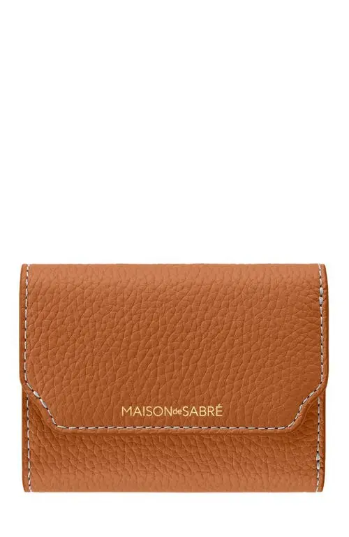 MAISON DE SABRE Leather Trifold Wallet - Pecan Nude