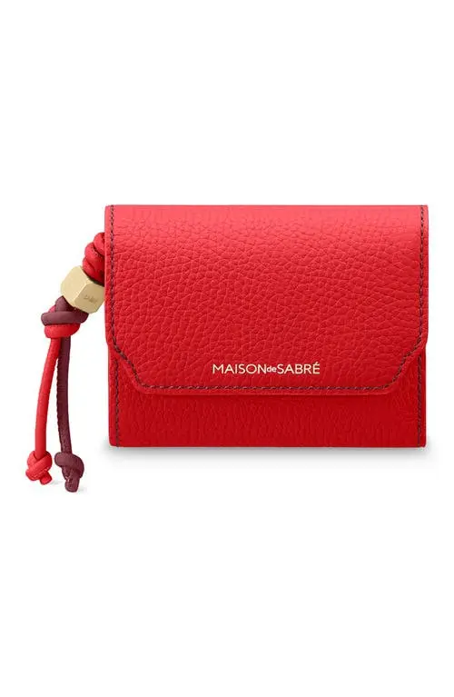 MAISON DE SABRE Leather Trifold Wallet - Pomegranate Plum